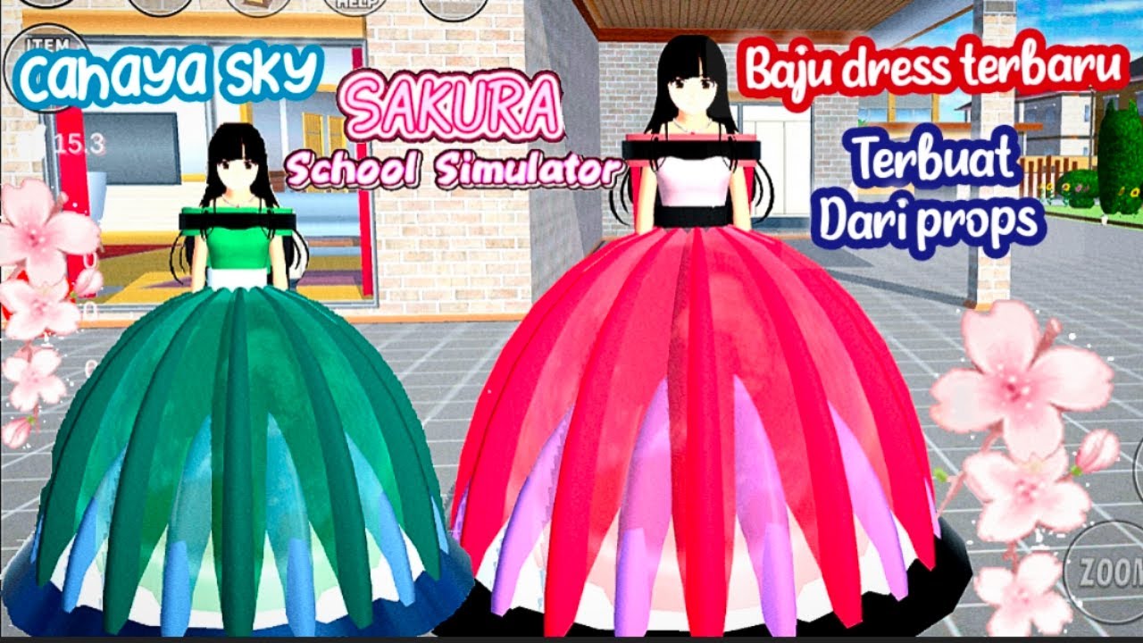 TUTORIAL BAJU BARU # BAJU DRESS TERBARU DARI PROPS # SAKURA SCHOOL ...
