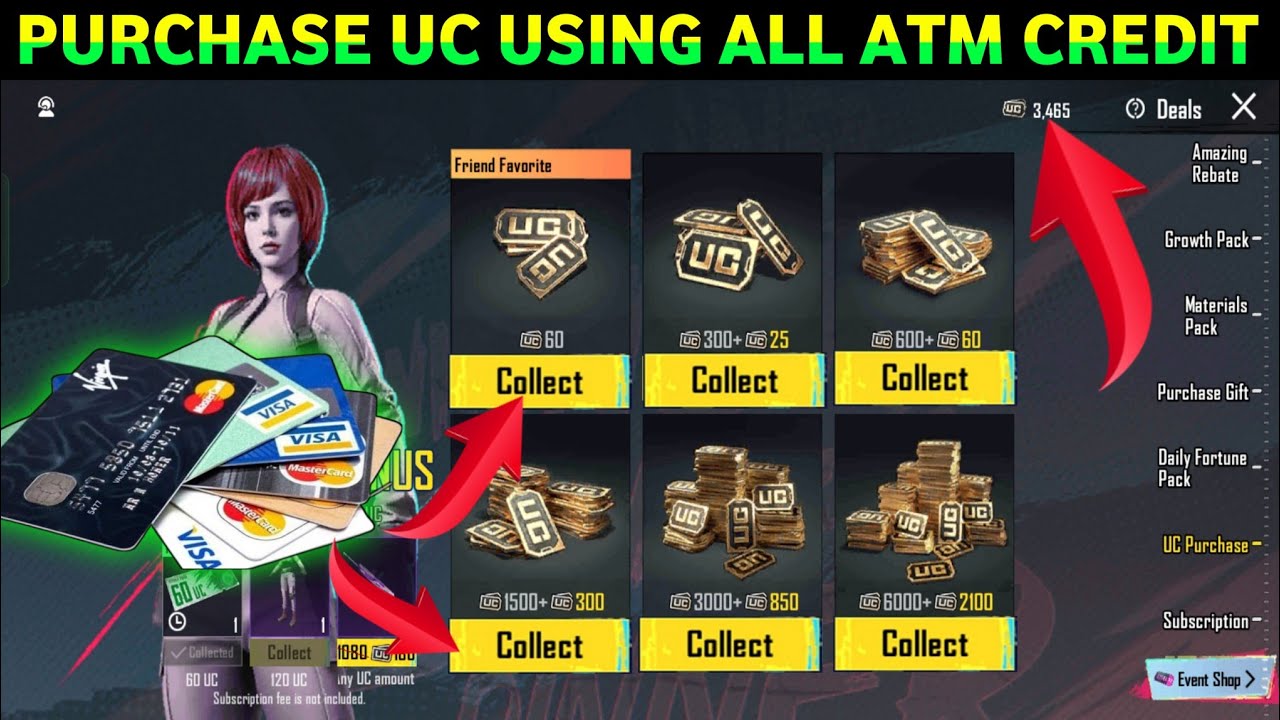 How to Buy UC in PUBG / bgmi ALL Using ATM Card | Credit & Debit Card ...