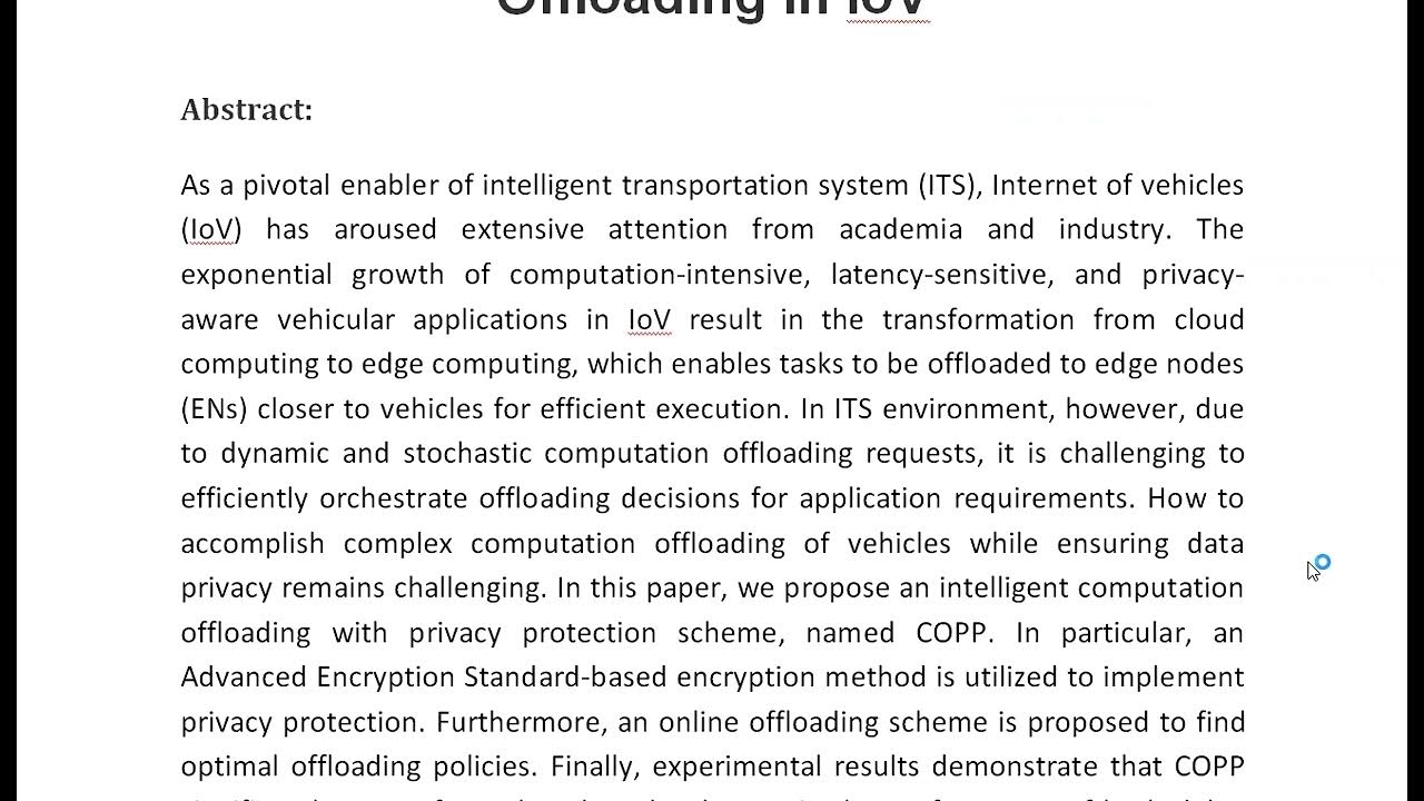 An Intelligent Privacy Protection Scheme for Efficient Edge Computation Offloading in IoV - YouTube