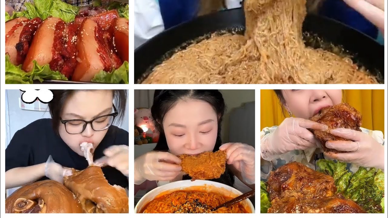 Mukbang ASMR, Fastest eating complicated foods 26 🍜🍗🥩🥓 #mukbang #viral ...