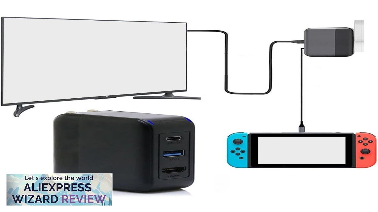 65W 2-in-1 controller & base Power Adapter for Switch Oled HDMI-compatible GaN Review - YouTube