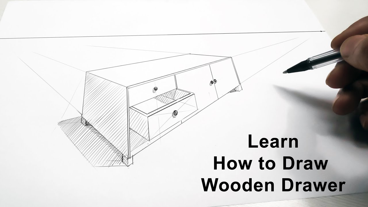Learn How to draw wooden Drawer - YouTube