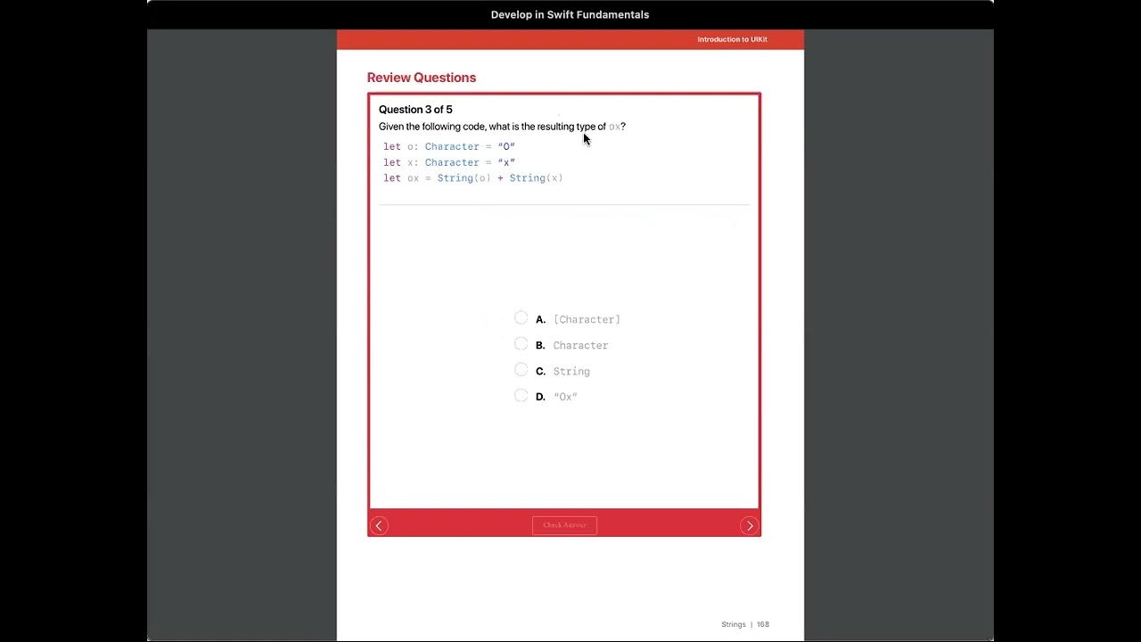 Swift Fundamentals book- 2.2: Strings: Review Q3 - YouTube