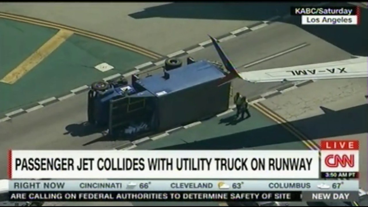 8 Injured After Commercial Plane Crashes Into Supply Truck at LAX after ...