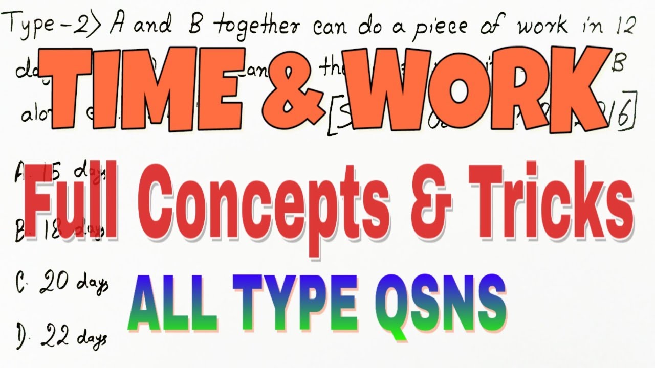 Time And Work Concepts Tricks All Type Questions In Hindi YouTube time-and-work-concepts-tricks-all-type-questions-in-hindi-youtube