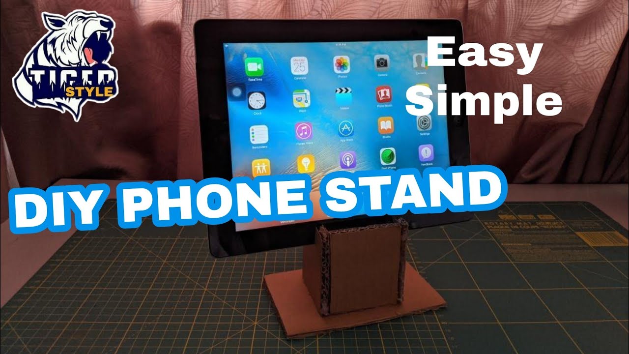 How to make diy phone / ipad / tablet stand from cardboard easy simple ...