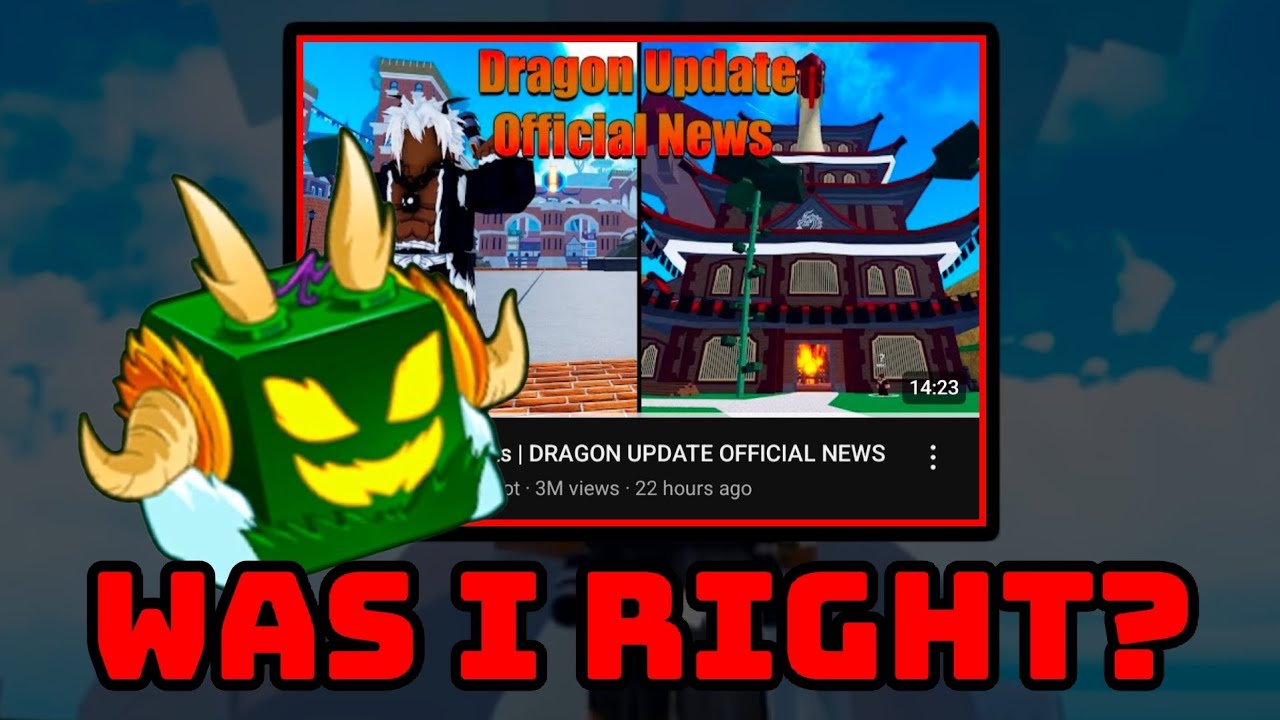 Was I RIGHT ABOUT THE DRAGON UPDATE IN BLOX FRUITS? - YouTube