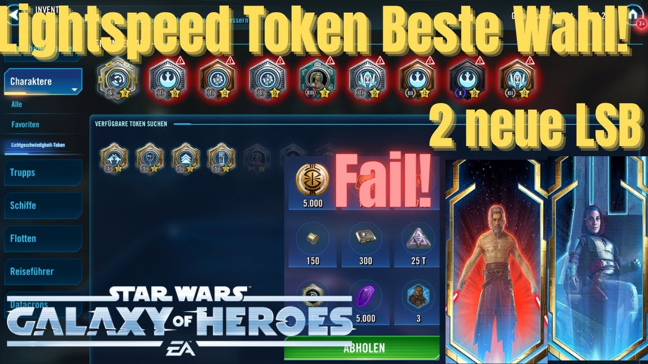 Lightspeed Token Beste Wahl! + 2 neue LSB und Bonus Drops! SWGOH Update ...