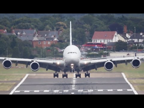 Airbus A350 Take-off + Airbus A380 head-on Landing (HD) - YouTube