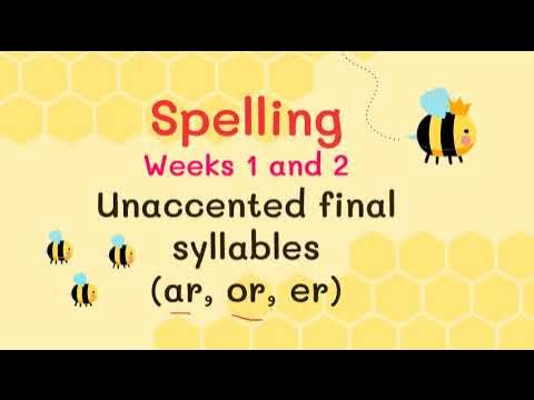 5.10.21 T4 Week 1 Unaccented final syllables ar, or, er - YouTube