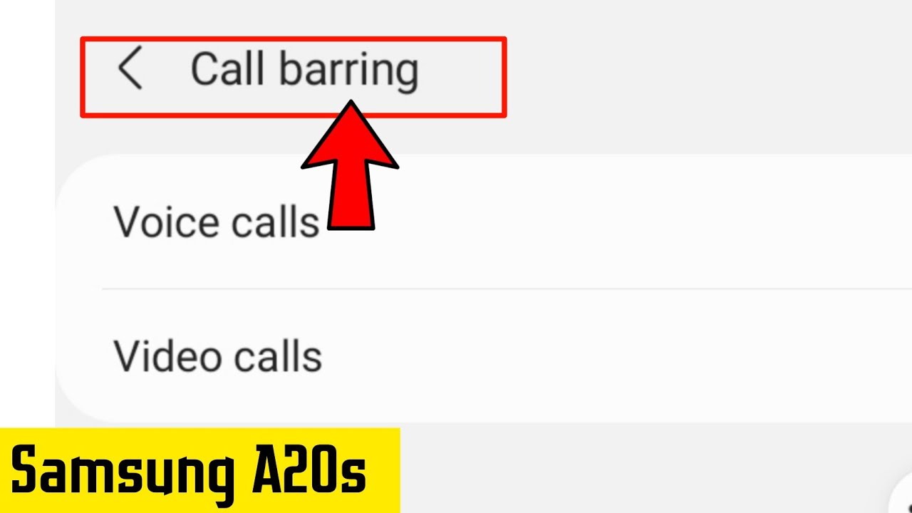 Samsung A20s Call Barring Setting || call barring kaise kare - YouTube