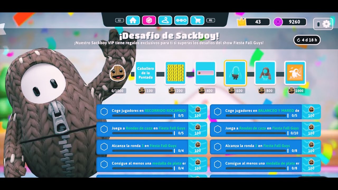 Nuevos DESAFIOS SACKBOY en FALL GUYS - YouTube
