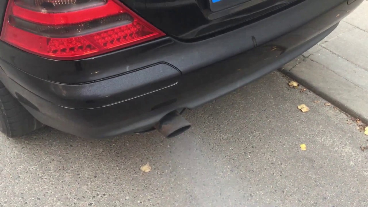 Cold start (morning) exhaust Mercedes SLK R170 2.3 Kompressor without ...