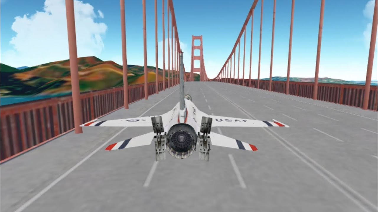 Digital Sim Thunderbirds Jet Landing and Takeoff on Golden Gate Bridge ...