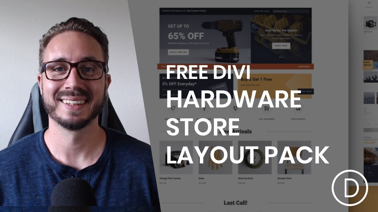 Get a FREE Hardware Shop Layout Pack for Divi - YouTube
