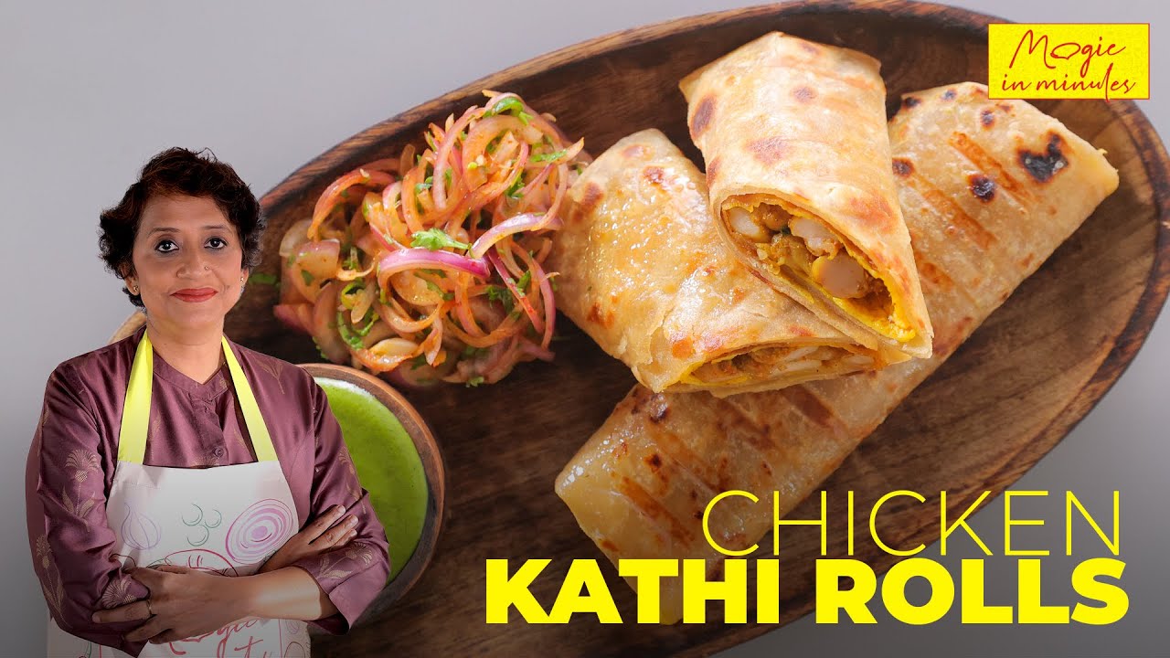 Chicken Kathi Roll Recipe | चिकन काठी रोल | Saucy and Aromatic Kathi ...