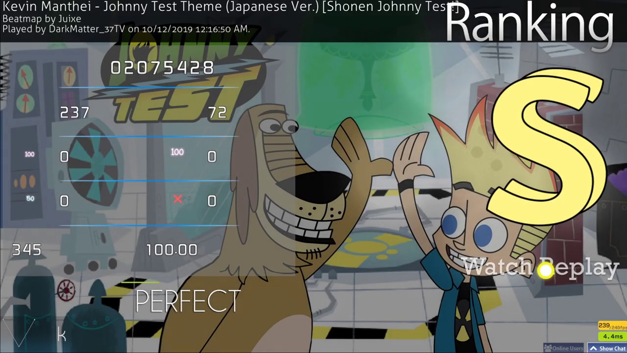 Johnny Test Theme (Japanese Ver.) SS 100% acc osu! - YouTube
