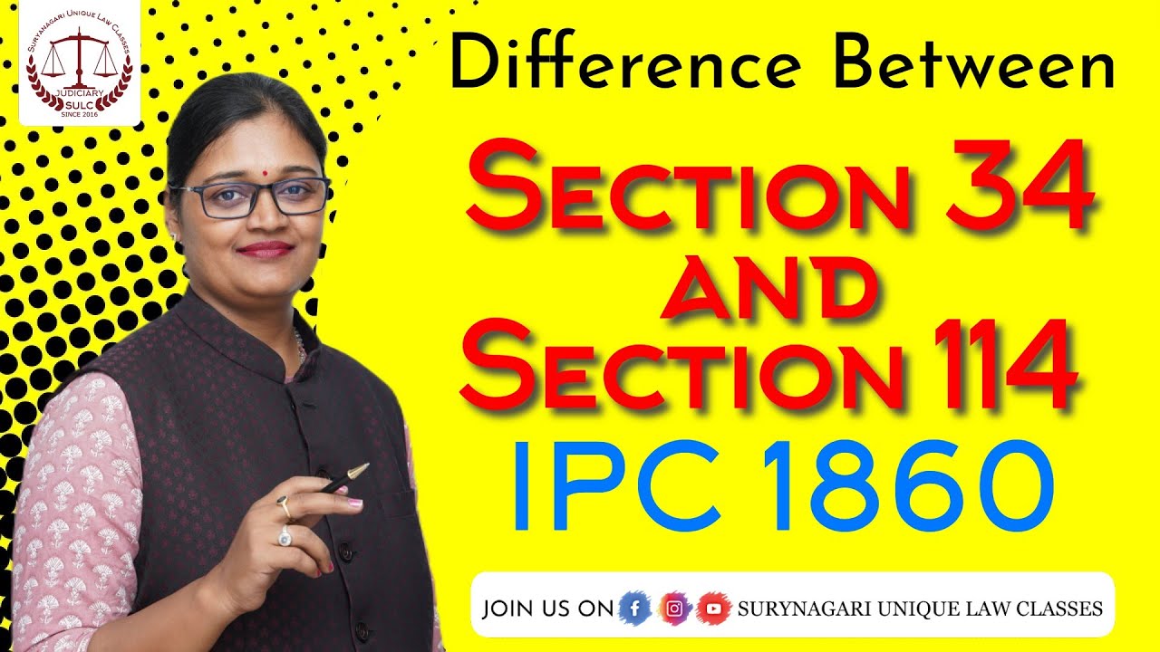 Difference between Section 34 and Section 114 IPC 1860 - YouTube