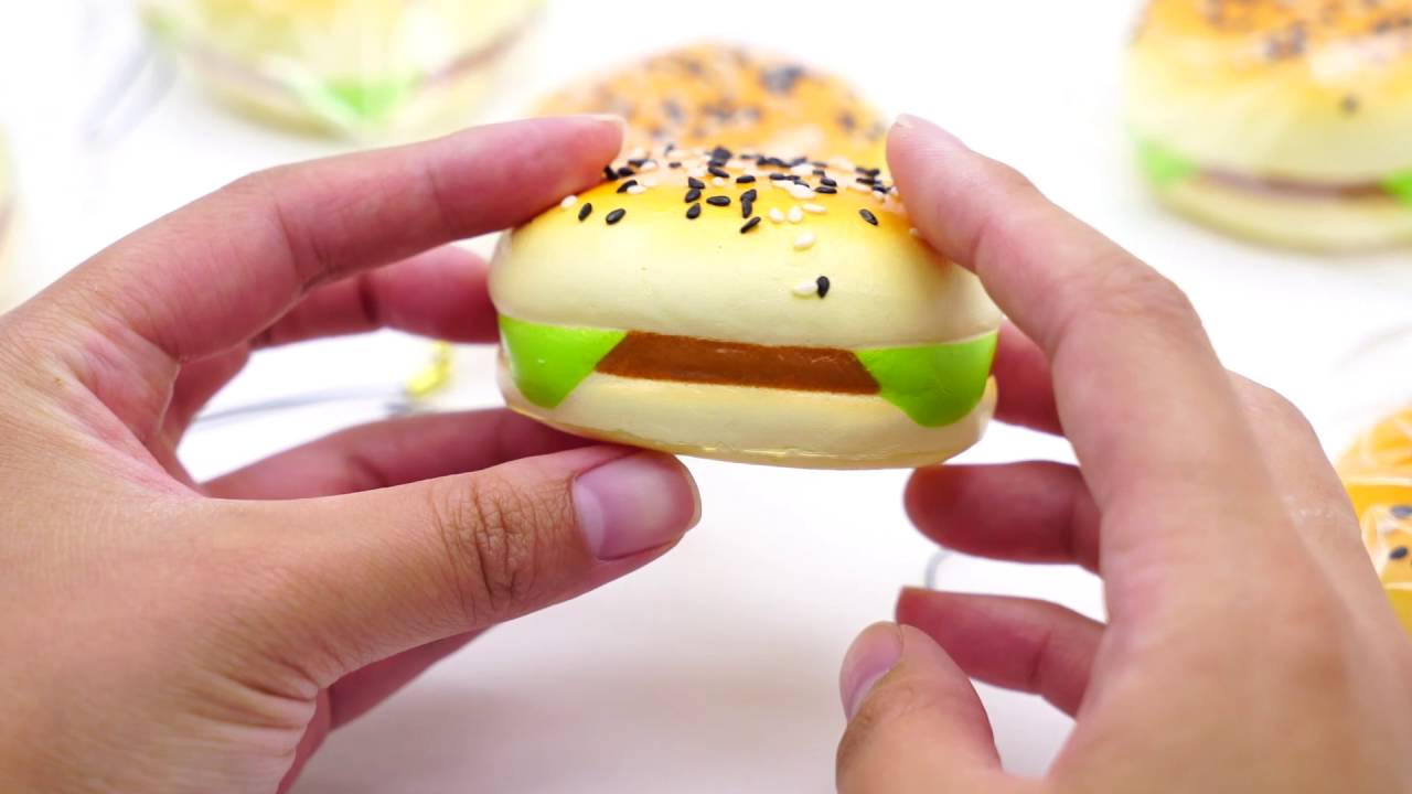 Slow rising Burger Squishy - Hamburger - YouTube