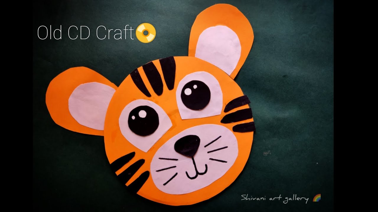 Tiger Craft 🐯| Old CD Craft 📀| Art and Craft | Craft | How to Make ...