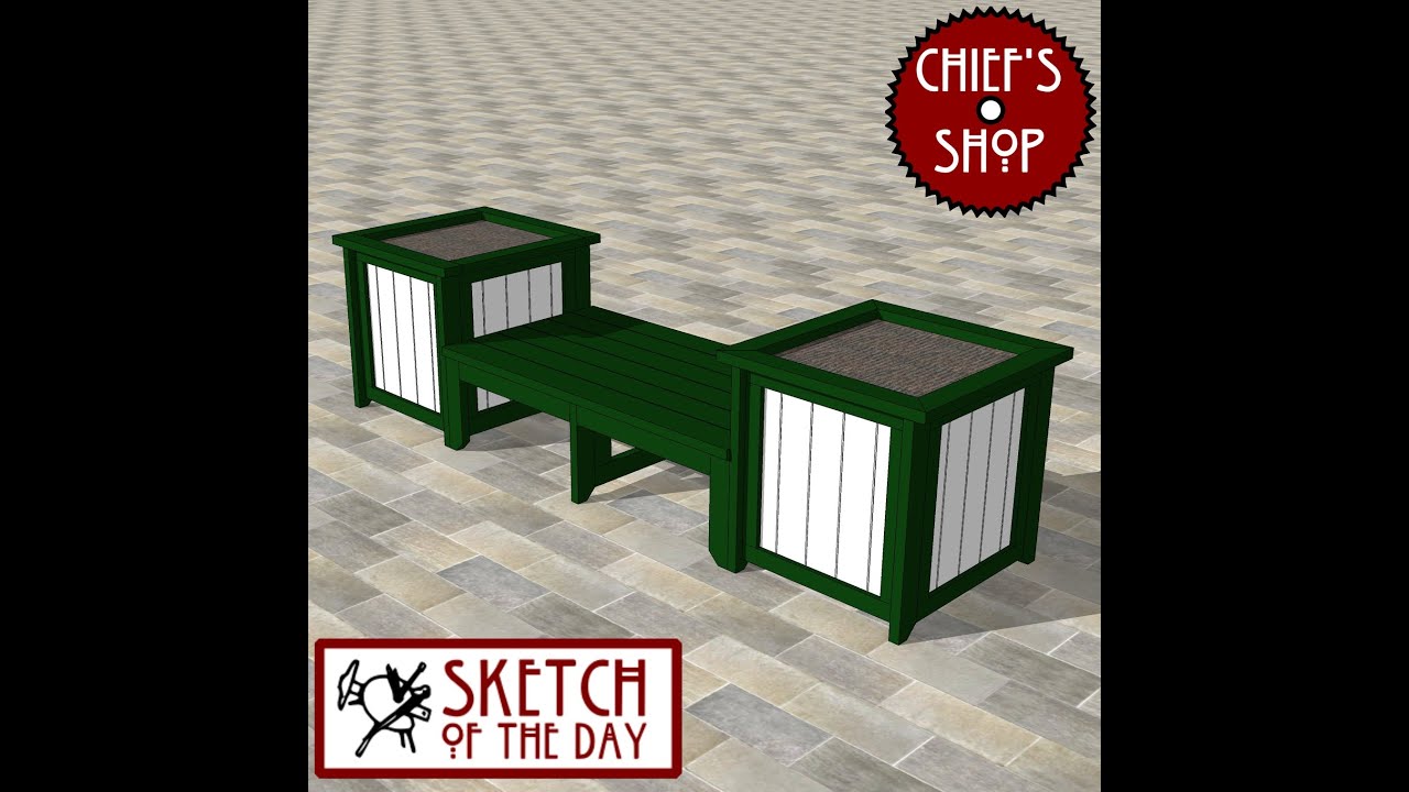 Chief's Shop Sketch of the Day: Bench With Planters - YouTube