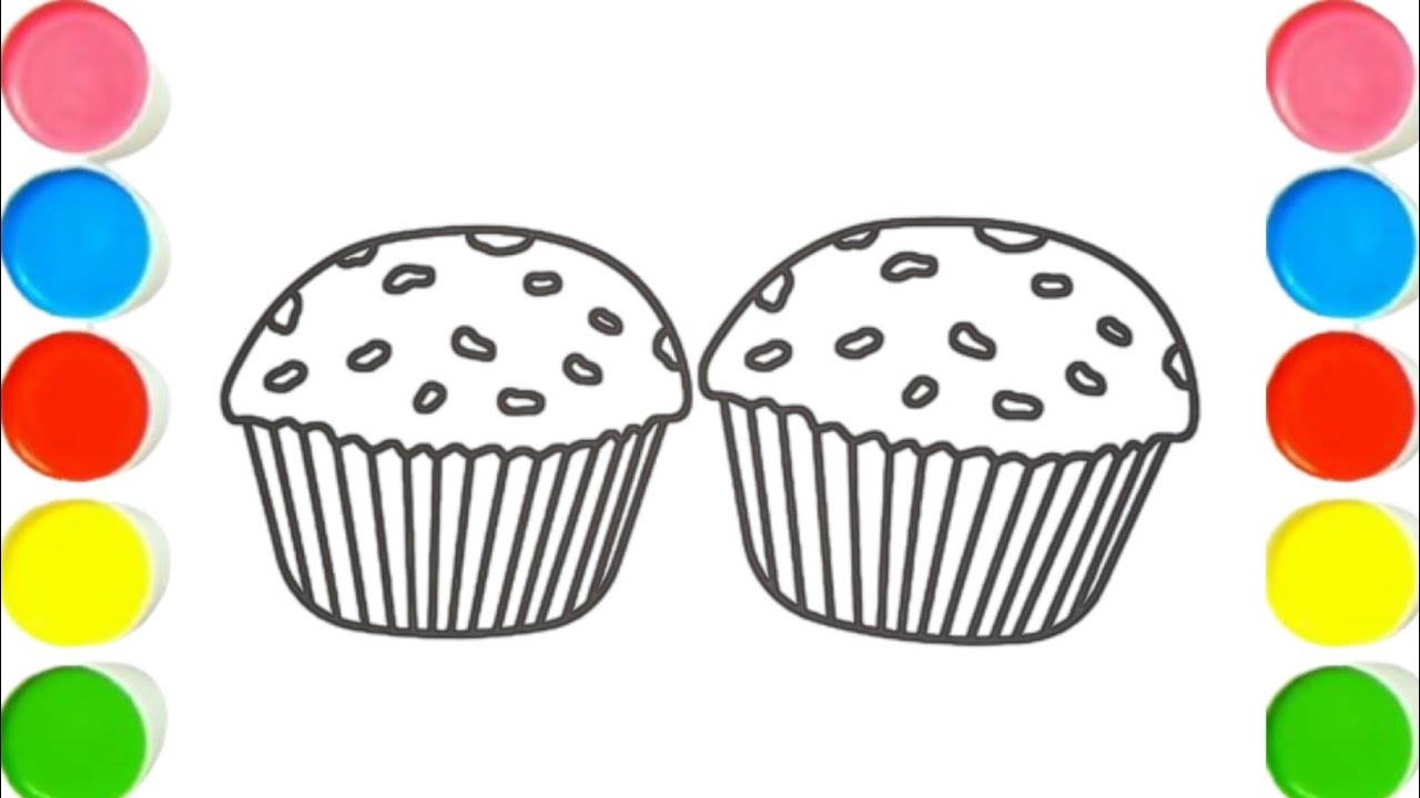 How To Draw The Cupcakes Step by Step | Delicious Cupcake 🧁🧁 - YouTube