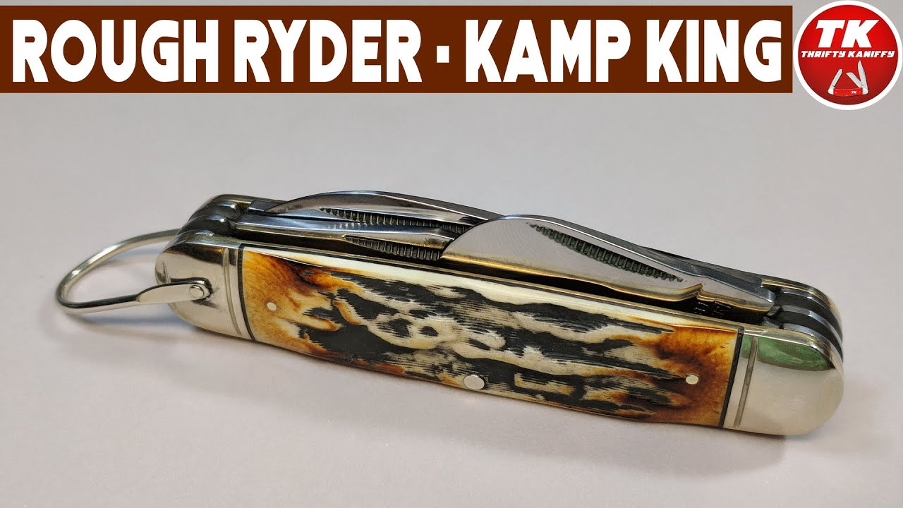 Rough Ryder Kamp King Classic Cinnamon BoneStag Pocket Knife RR2424 - YouTube