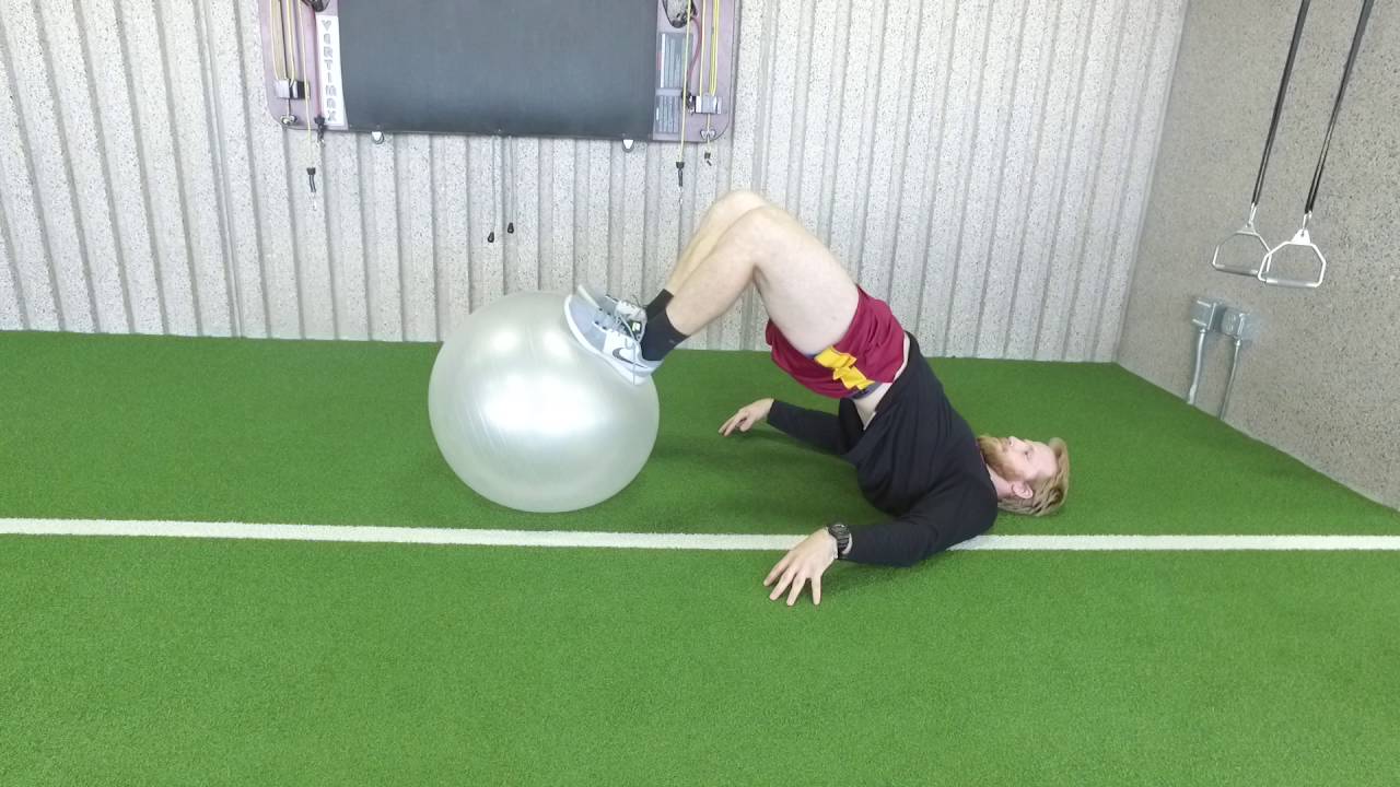 Stability Ball Hip Raise - YouTube