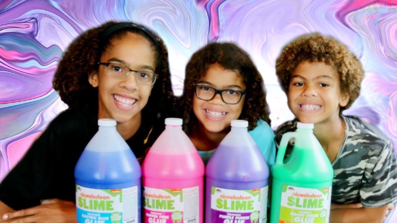 MAKING SLIME WITH NICKELODEON GLUE GALLONS - YouTube