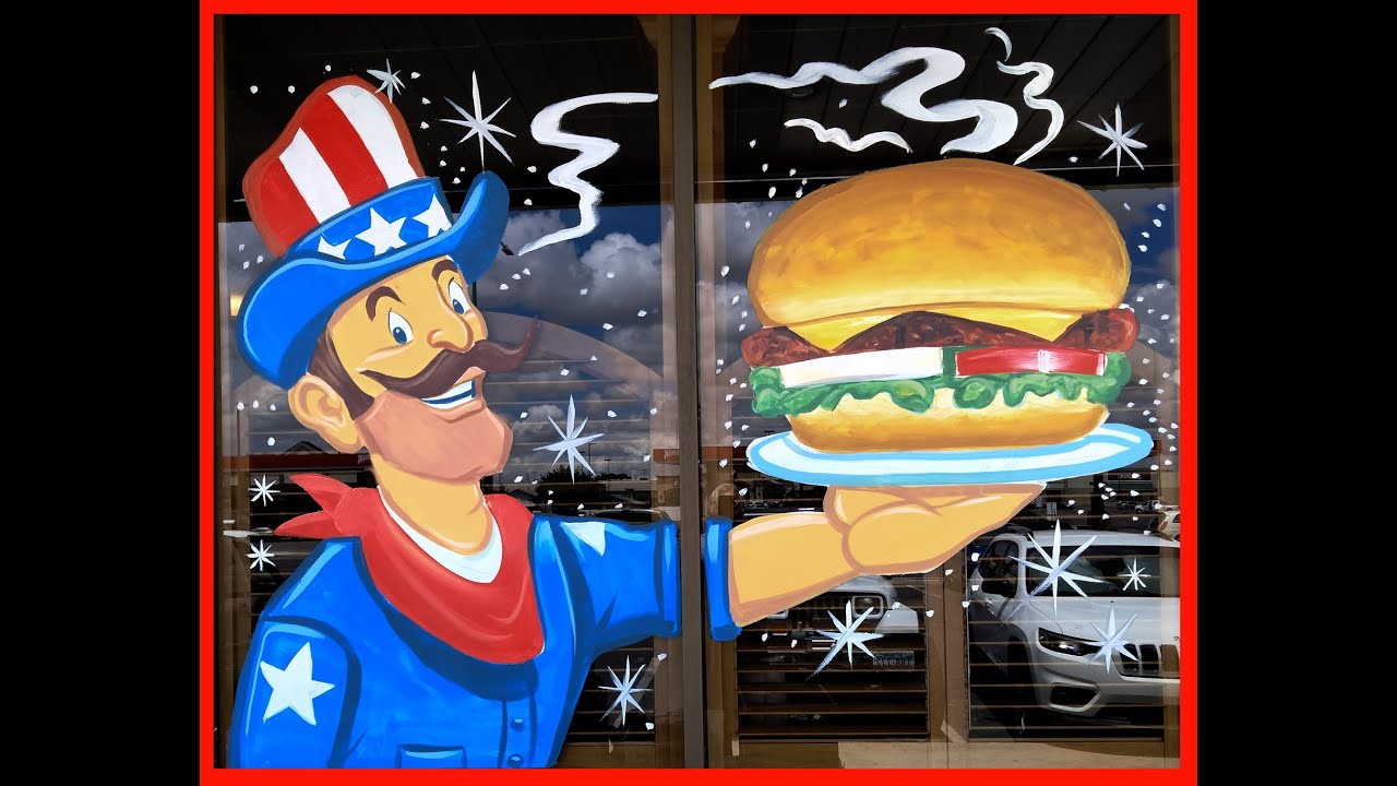 Window Painting cheeseburger - YouTube
