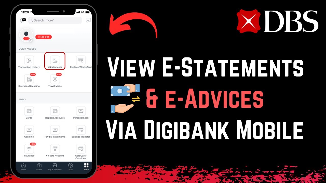 How to View Your eStatements and eAdvices using DBS digibank Mobile App ...