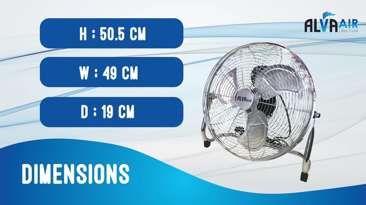 (ACS203) - ALVA AIR 40cm Metal Floor Fan - YouTube