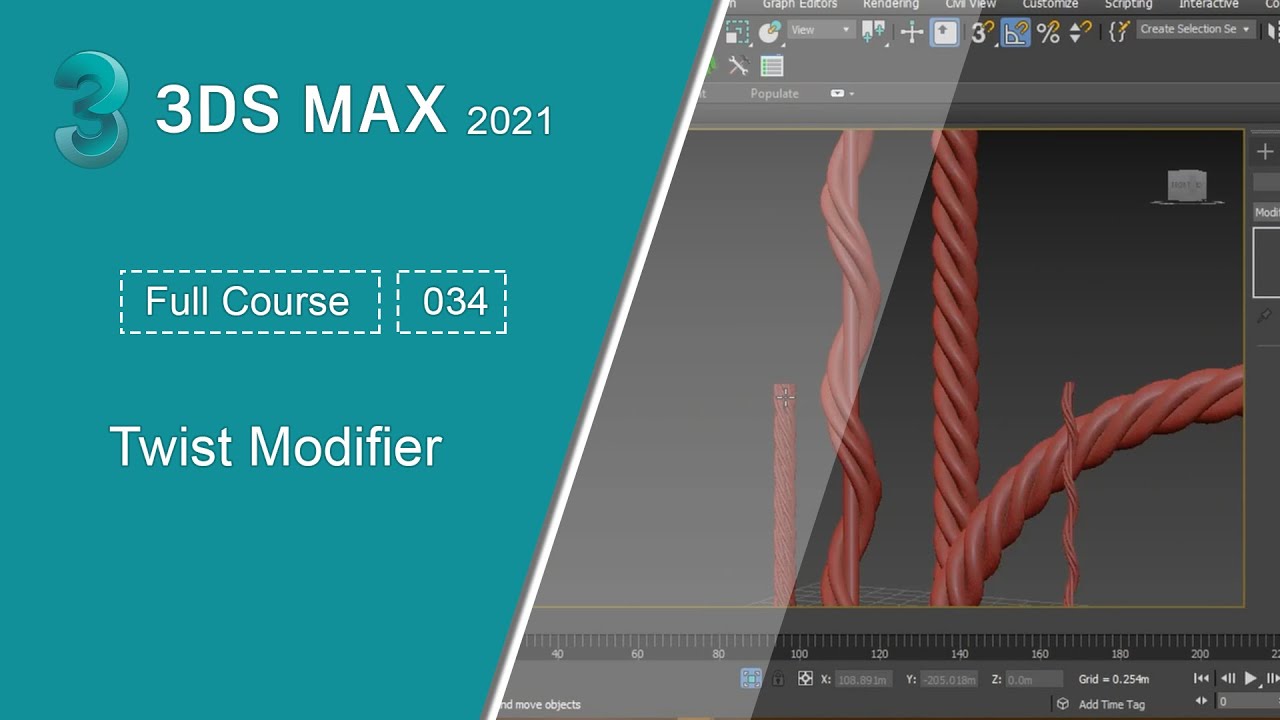 034 - عمل الحبال وافكار مختلفة | دورة الماكس - Twist Modifier | 3ds Max - YouTube