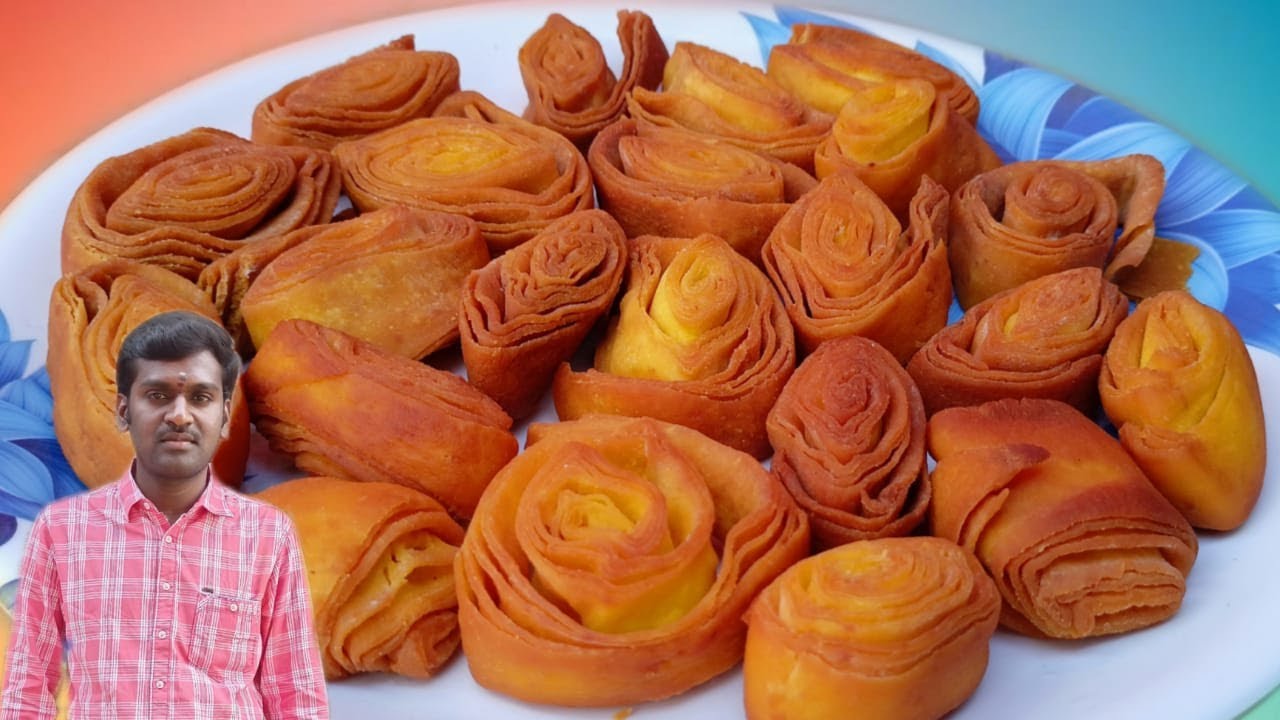 ஸ்வீட் மடக்கு | Madakku Sweet Recipe in Tamil | Khaja Recipe in Tamil ...