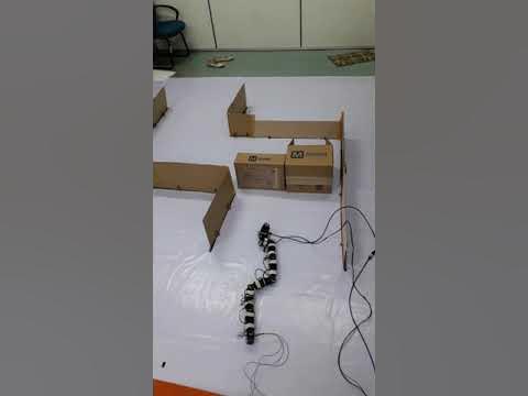 obstacles avoidance of snake robot_ blocked tunnel - YouTube