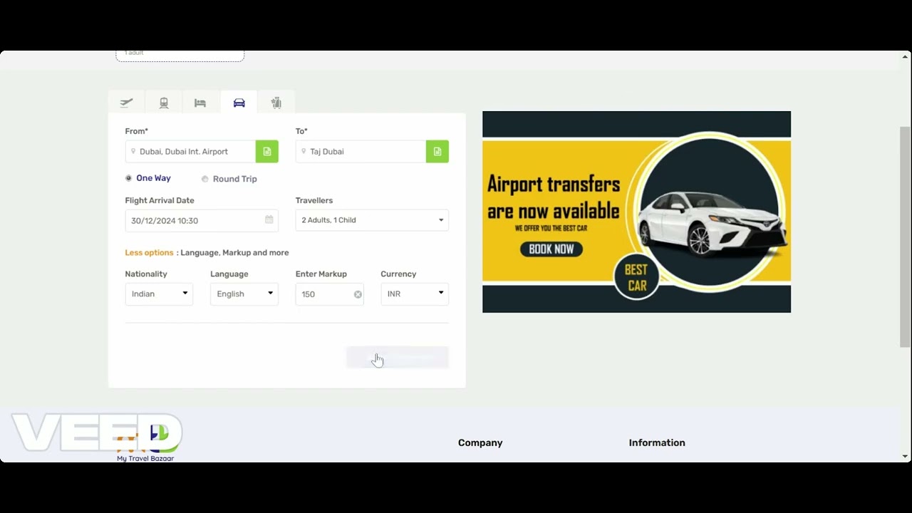 Transfer Booking Process on My Travel Bazaar (MTB) - YouTube