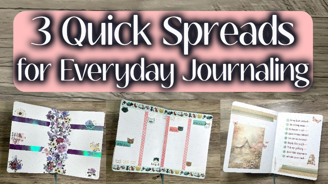 3 Quick Spreads for Everyday Journaling - YouTube