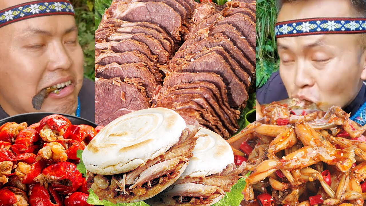 ASMR MUKBANG：XIAOYU WAS IN A BAD MOOD AND COOKED A LARGE TABLE OF FISH ...