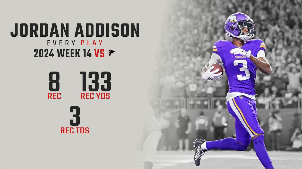 Jordan Addison Week 14 Replay: Every Target and Catch vs Atlanta ...