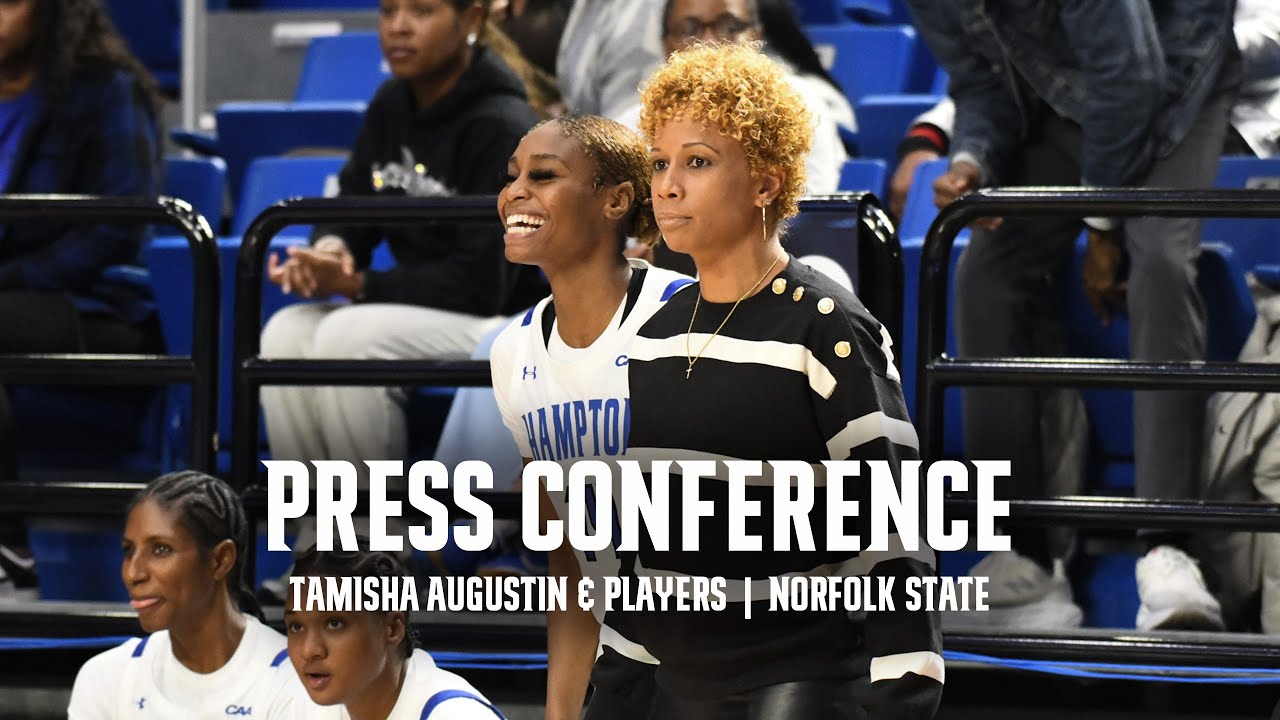 Hampton Women's Basketball | Tamisha Augustin and Players Press ...