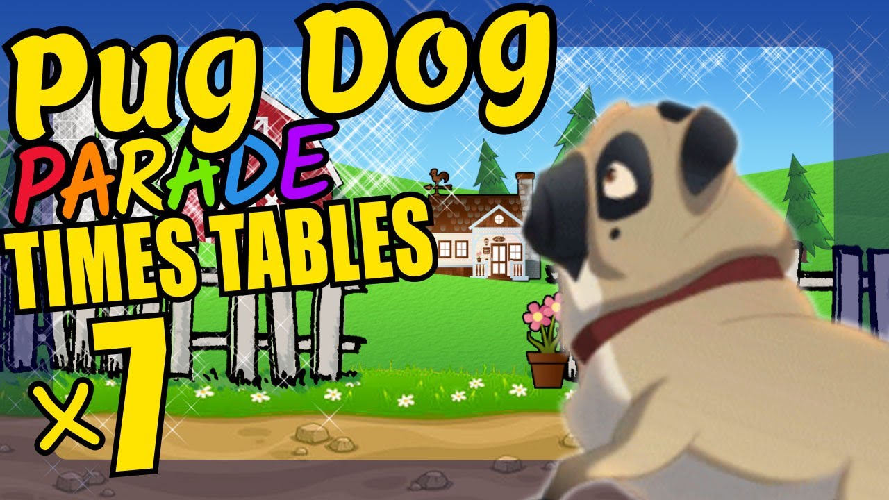 Pug Dog Teaching Multiplication Times Tables x7 Educational Math Video ...