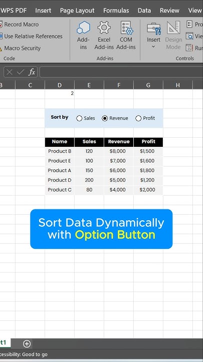 Sort Data Dynamically with Option Button. #ExcelTips #ExcelHacks #DataSorting - YouTube