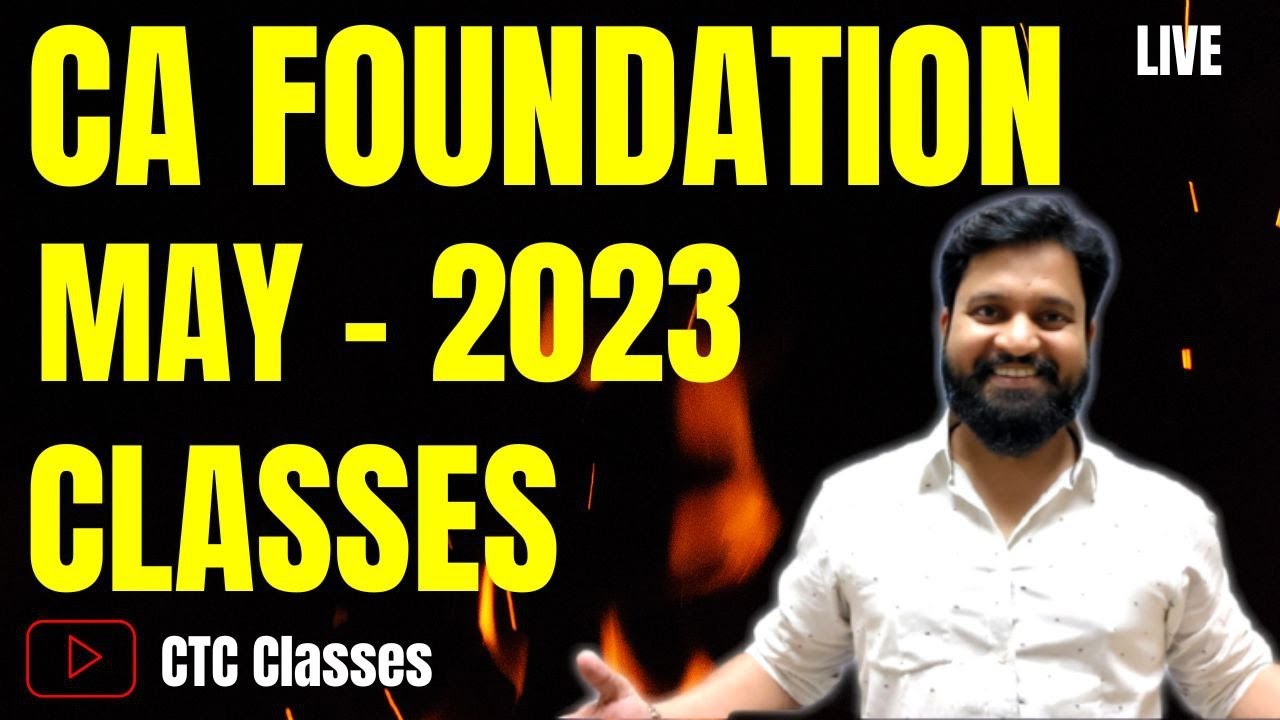 CA Foundation May 2023 Classes I CA Foundation Classes for June 2023 ...