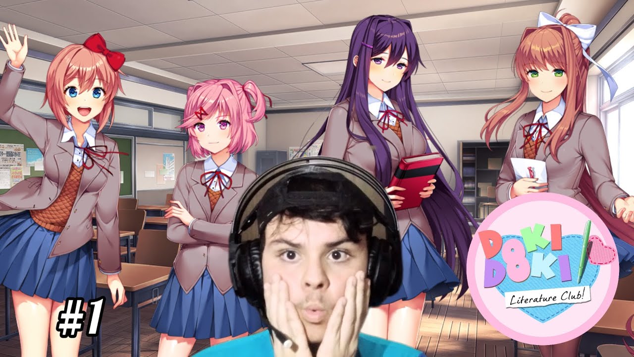 EU NÃO QUERIA IR, MAS FUI PRO CLUBE DE LITERATURA! Doki Doki Literature ...