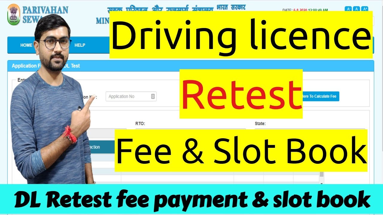 How To Apply For Retest Of Driving Licence | DL Retest Slot Booking ...