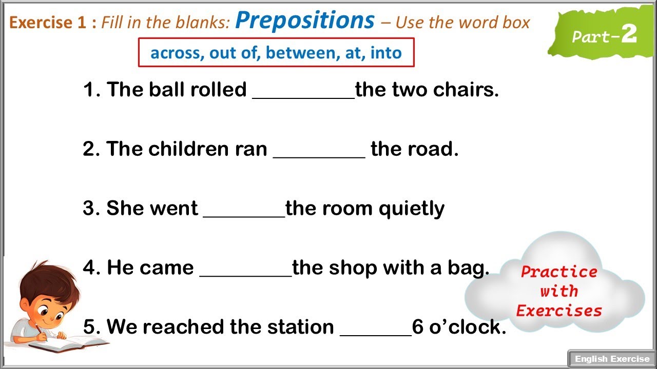 Preposition Exercise – Part 2 #LittleMasteryEnglishExercises - YouTube