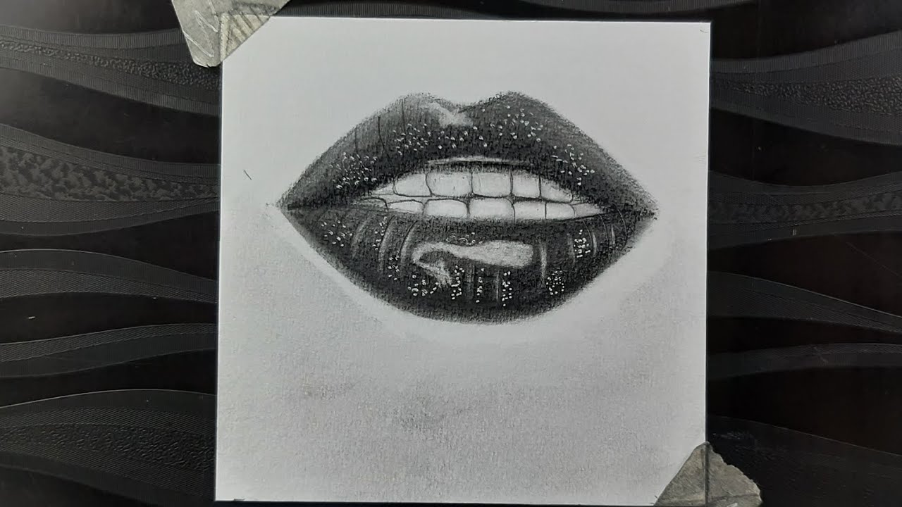 hyperrealistic lips 💋 pencil drawing |step by step shading || - YouTube