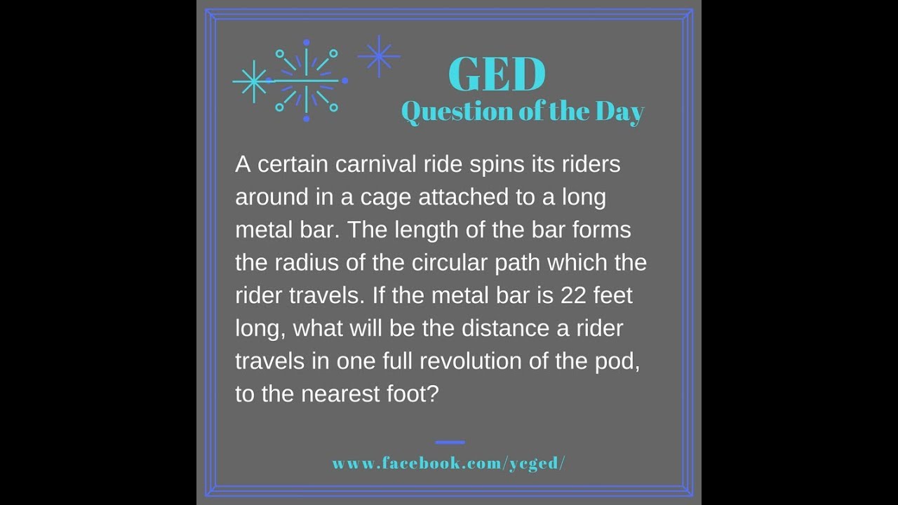 GED® Math Prep: Circumference of a Circle Word Problem Example 3 - YouTube