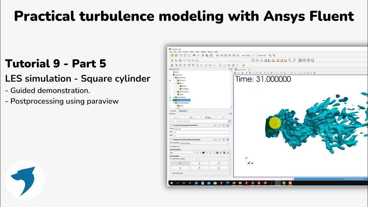 Turbulence modeling with Fluent - Tutorial 9.5 - LES simulation - Square cylinder - YouTube