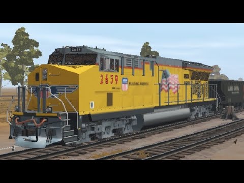 Trainz 3 UP #2639 pass by with BNSF #9038 - YouTube